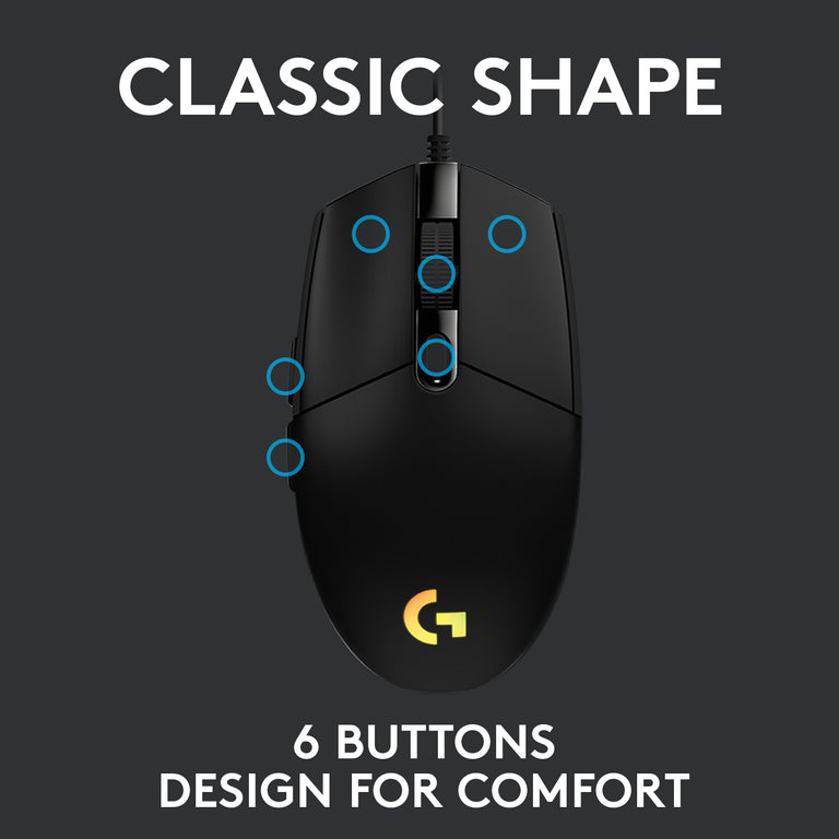 Logitech G102 Lightsyn Gaming Mouse with 6 Buttons