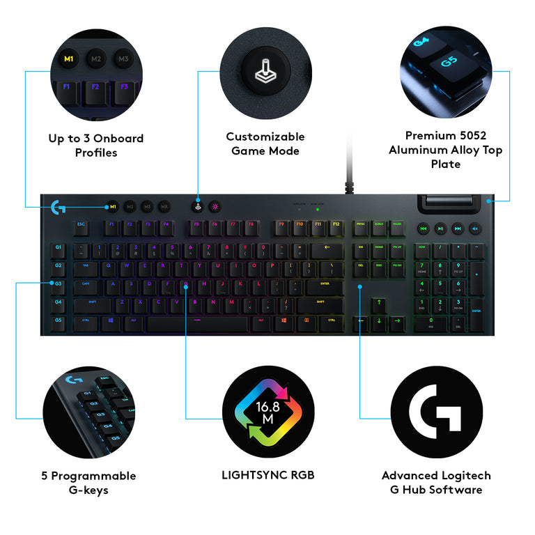 Buy Logitech G813 LIGHTSYNC RGB Mechanical Gaming Keyboard | Logitech ...